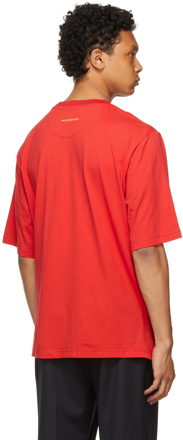 Wales Bonner Red Johnson Crest T-Shirt Wales Bonner