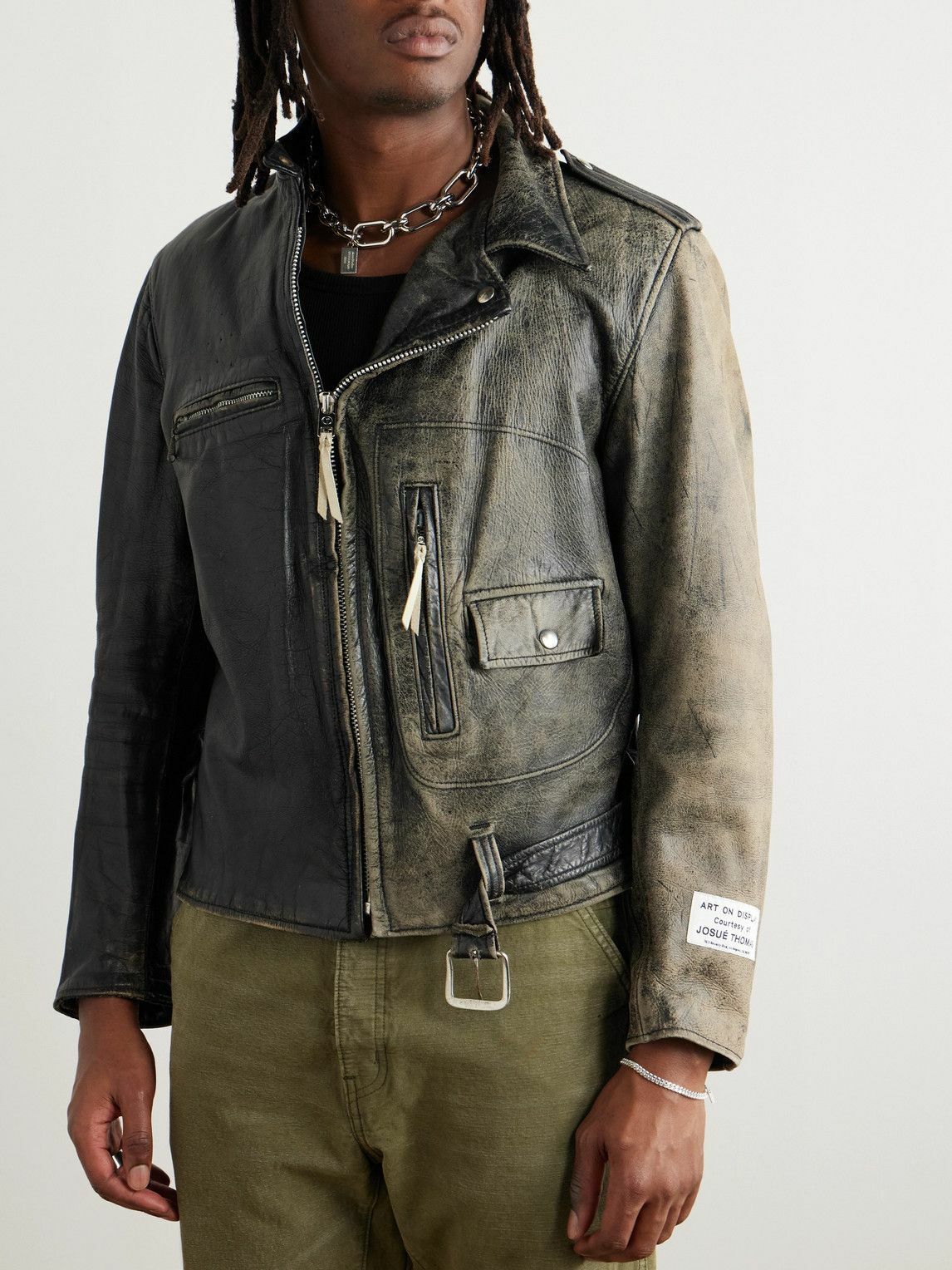 Gallery Dept. - Distressed Leather Jacket - Black Gallery Dept.