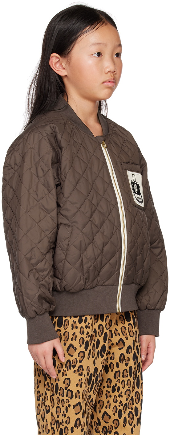 Mini Rodini Kids Brown Quilted Jacket Mini Rodini