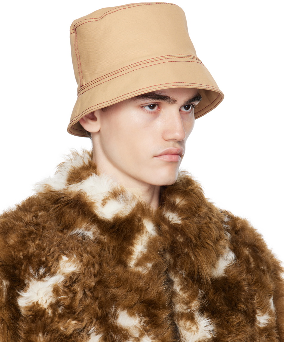 Marni Tan Embroidery Bucket Hat Marni