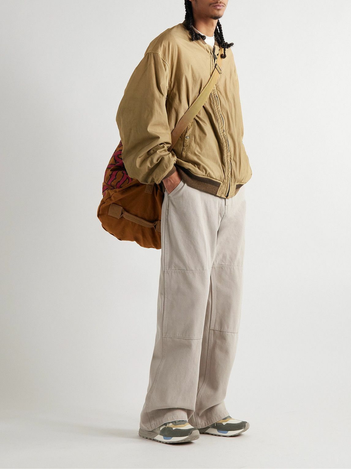 Visvim - Roland Embroidered Leather-Trimmed Suede and Mesh Sneakers ...