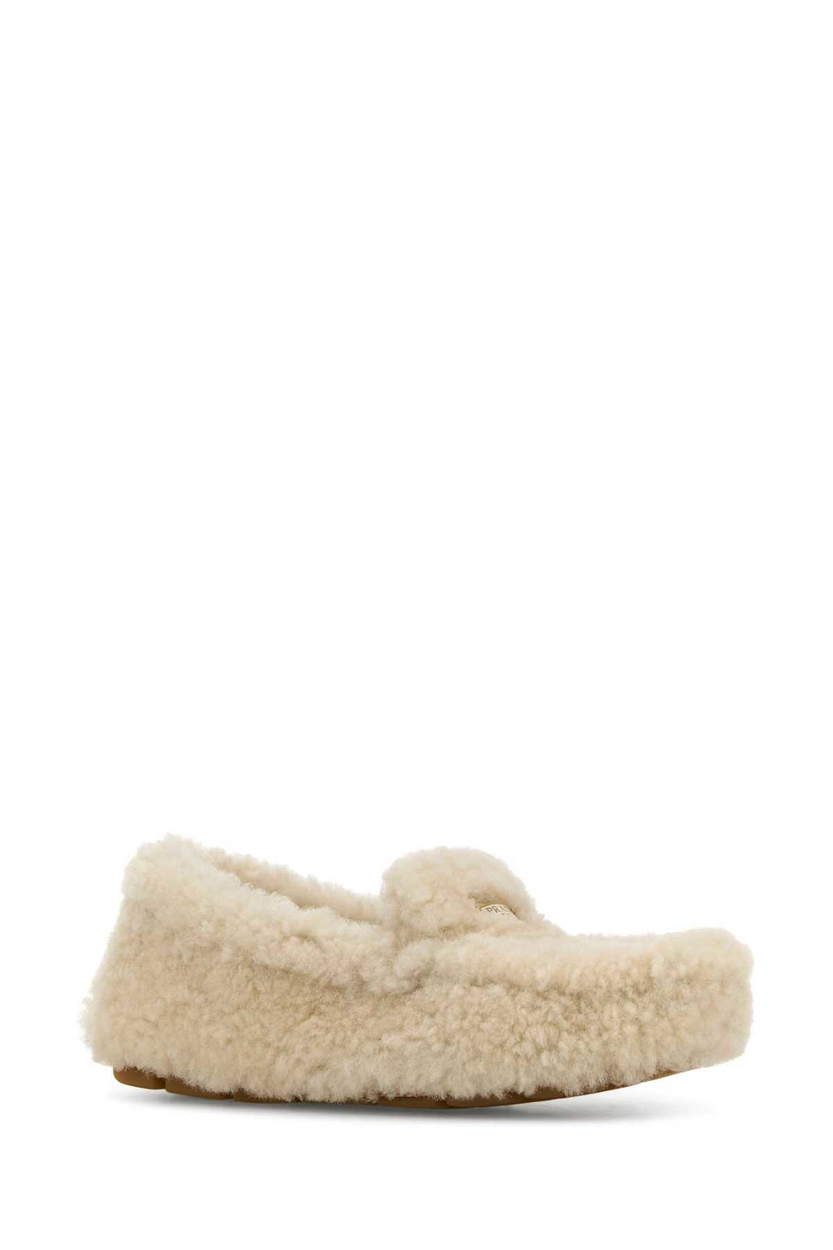 Prada Ivory Shearling Loafers Prada