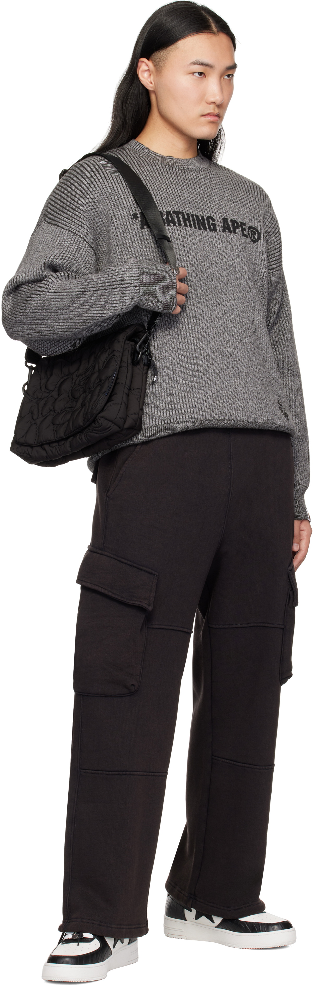 BAPE Black Faded Cargo Pants A Bathing Ape