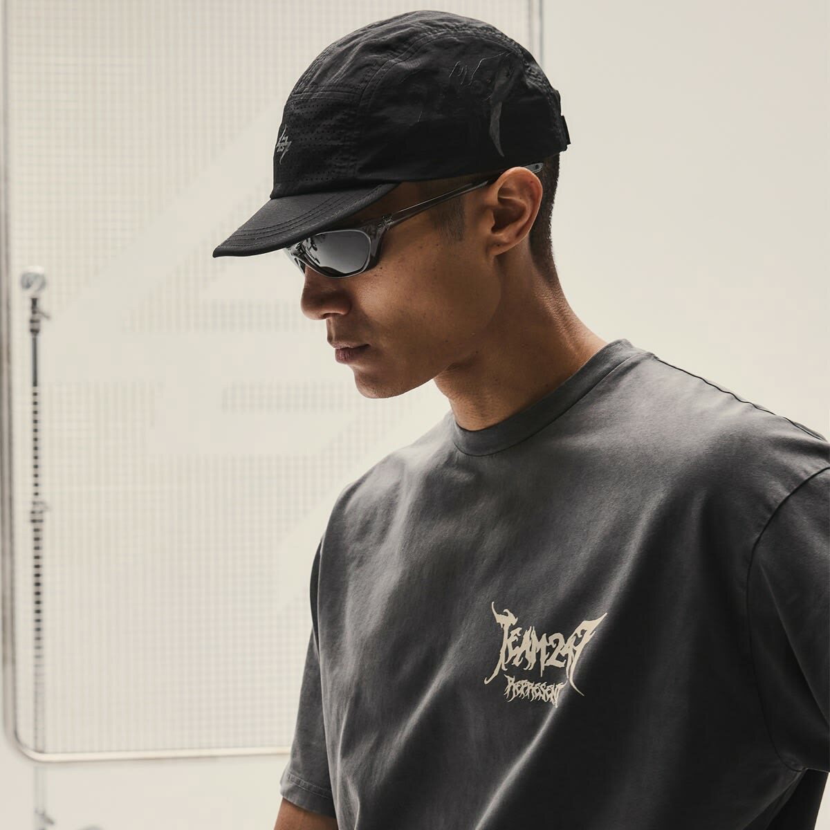 END. x Represent Men's 247 Running Cap in Jet Black Represent