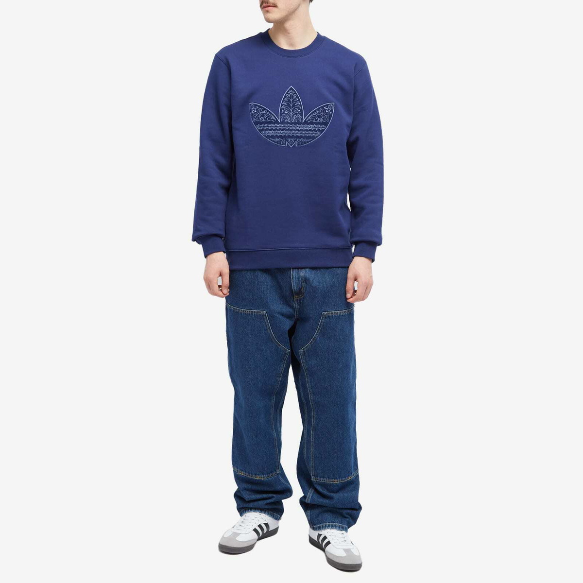 Adidas Men's APPLIQUE CREW in Dark Blue adidas