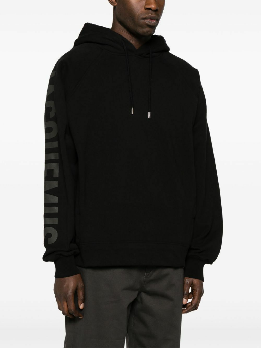 Jacquemus Black Le Hoodie Typo Cotton Hoodie Jacquemus