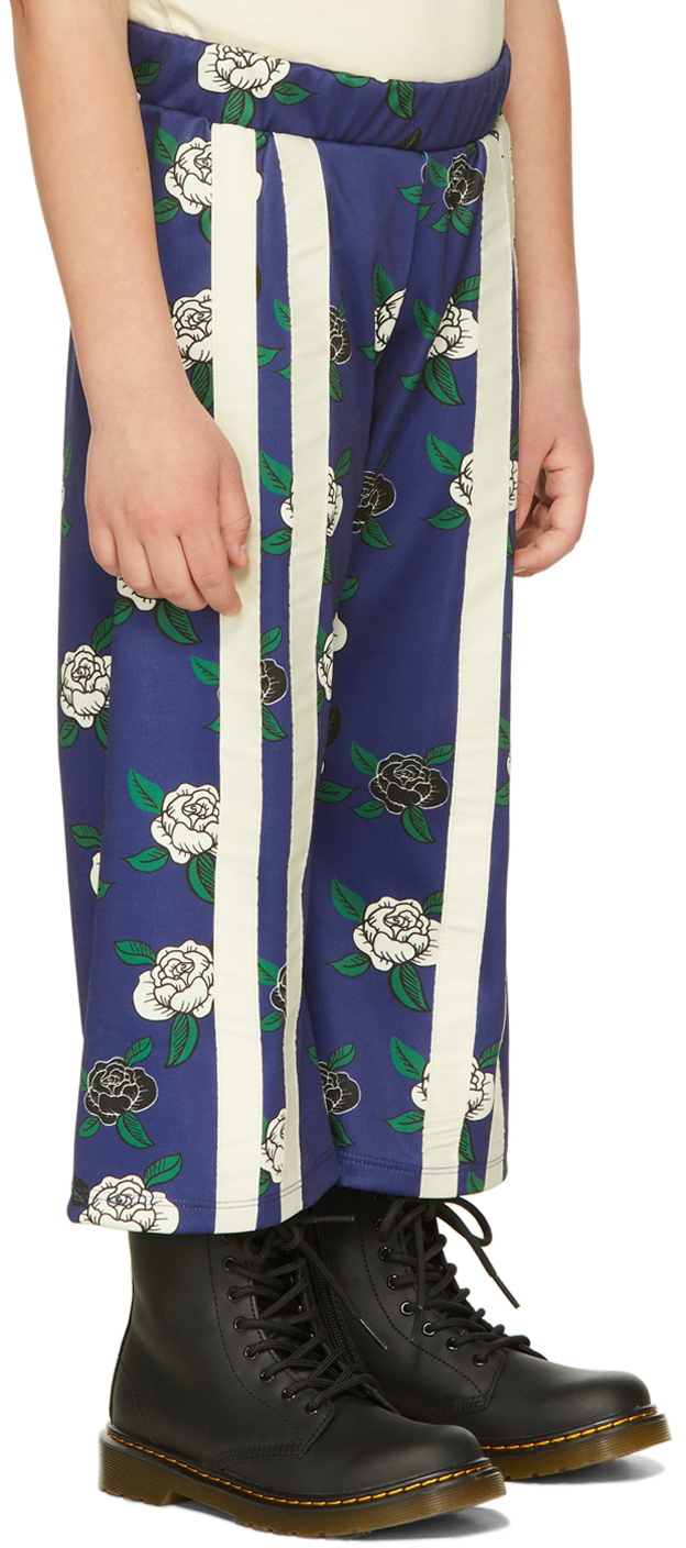 Mini Rodini Kids Blue Rose Track Pants Mini Rodini