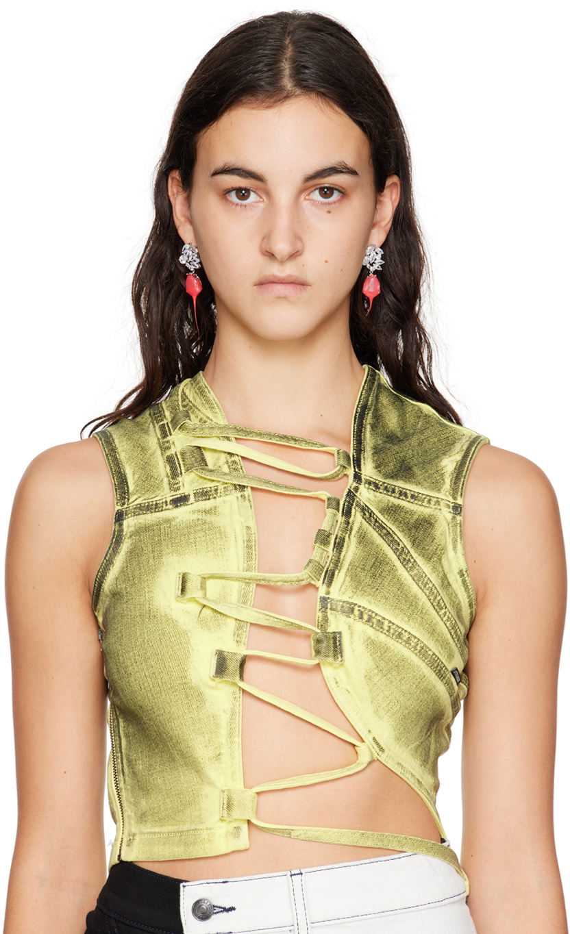 Ottolinger Silver & Pink Diamond Dip Earrings Ottolinger