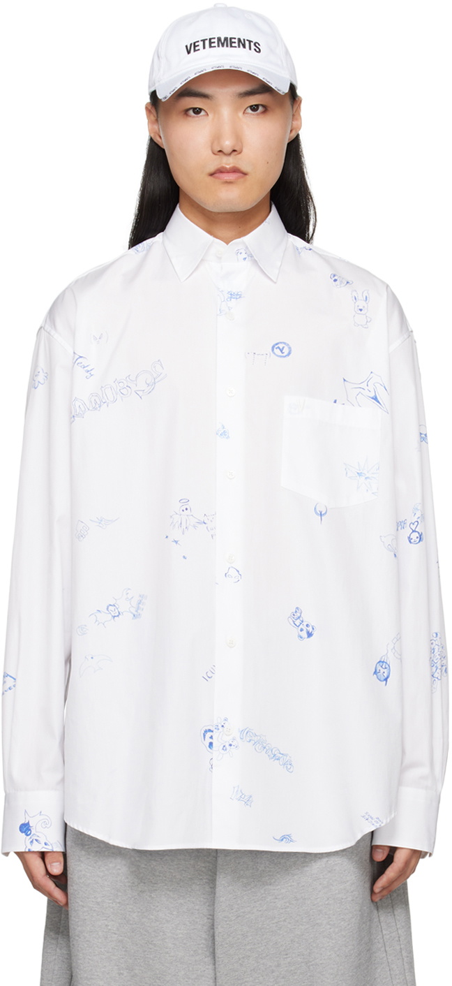 VETEMENTS White Scribbled Shirt Vetements