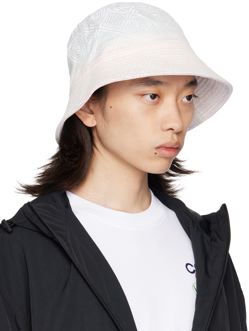 Casablanca White Laser Cut Gradient Bucket Hat Casablanca