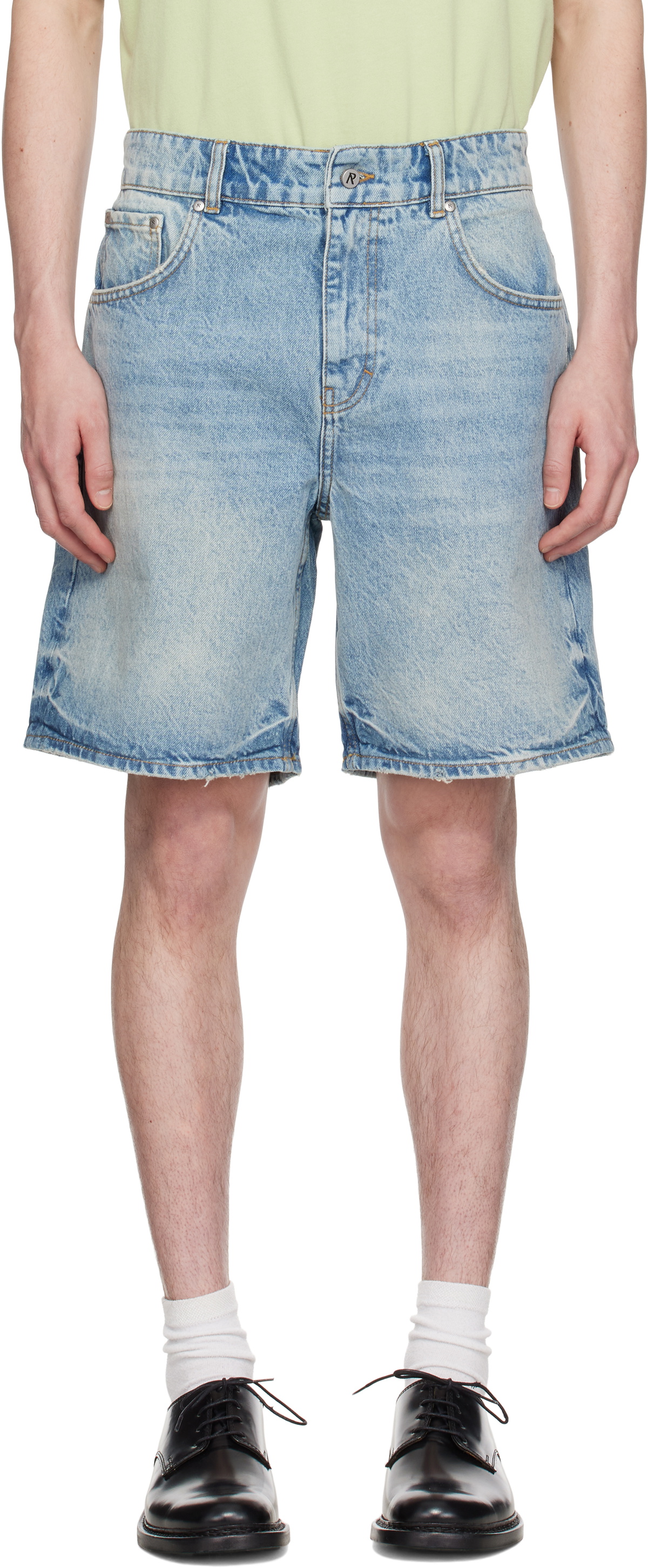 Represent Blue R10T Tailored Denim Shorts Represent