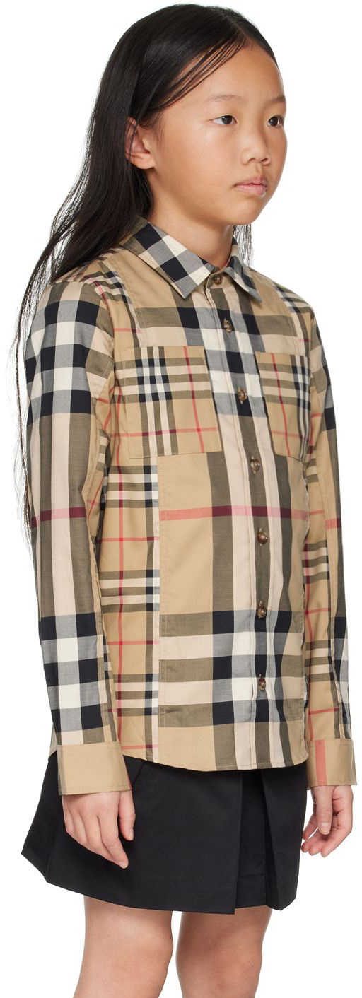 Burberry Kids Beige Check Shirt Burberry