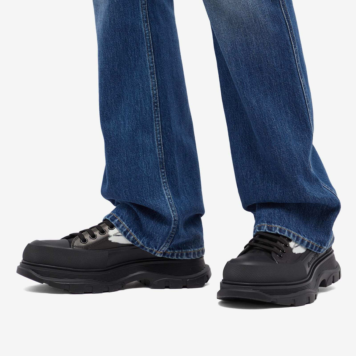 Alexander McQueen Men's Tread Shoe in Black/White Alexander McQueen