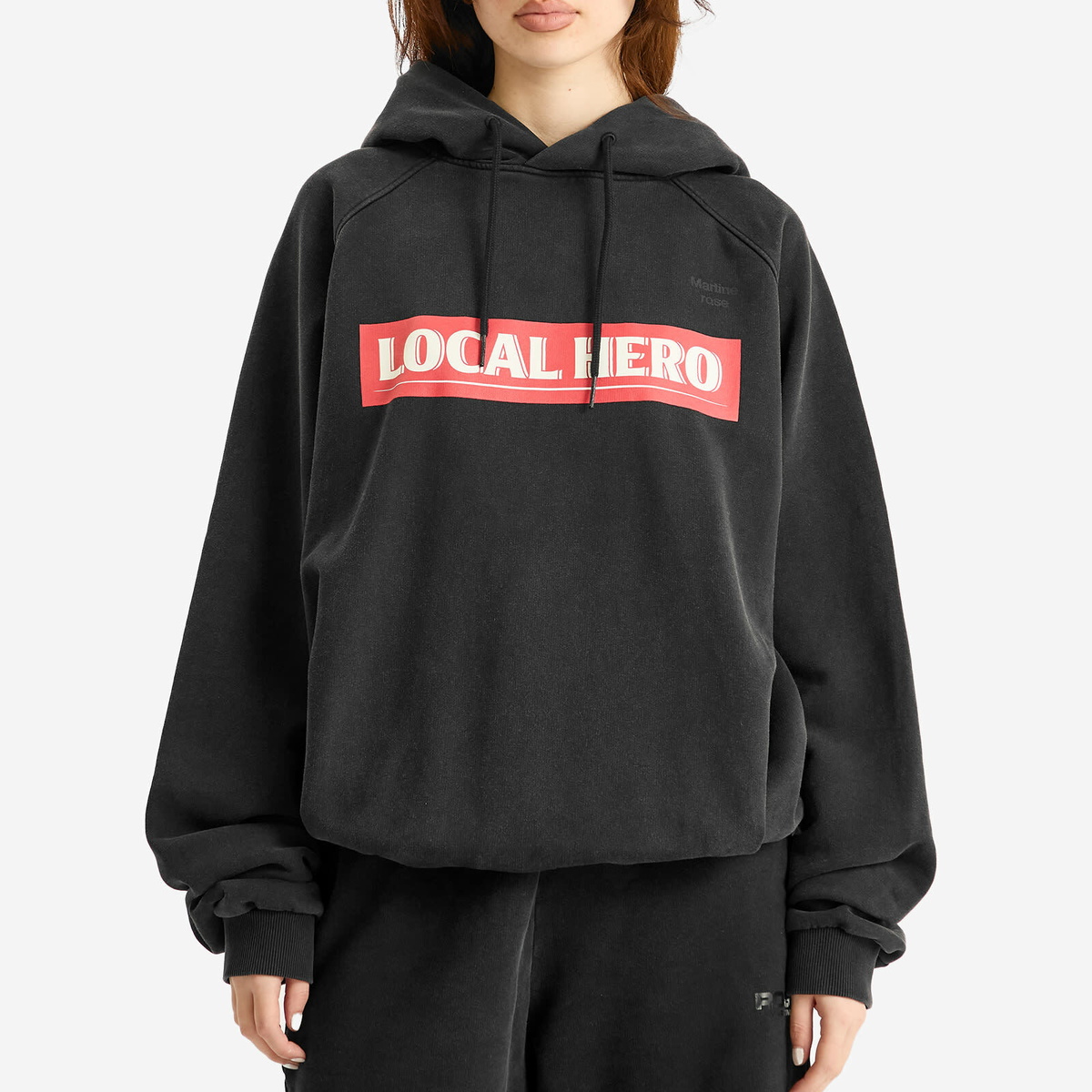 Martine Rose Women's Local Hero Hoodie in Black Washed Martine Rose