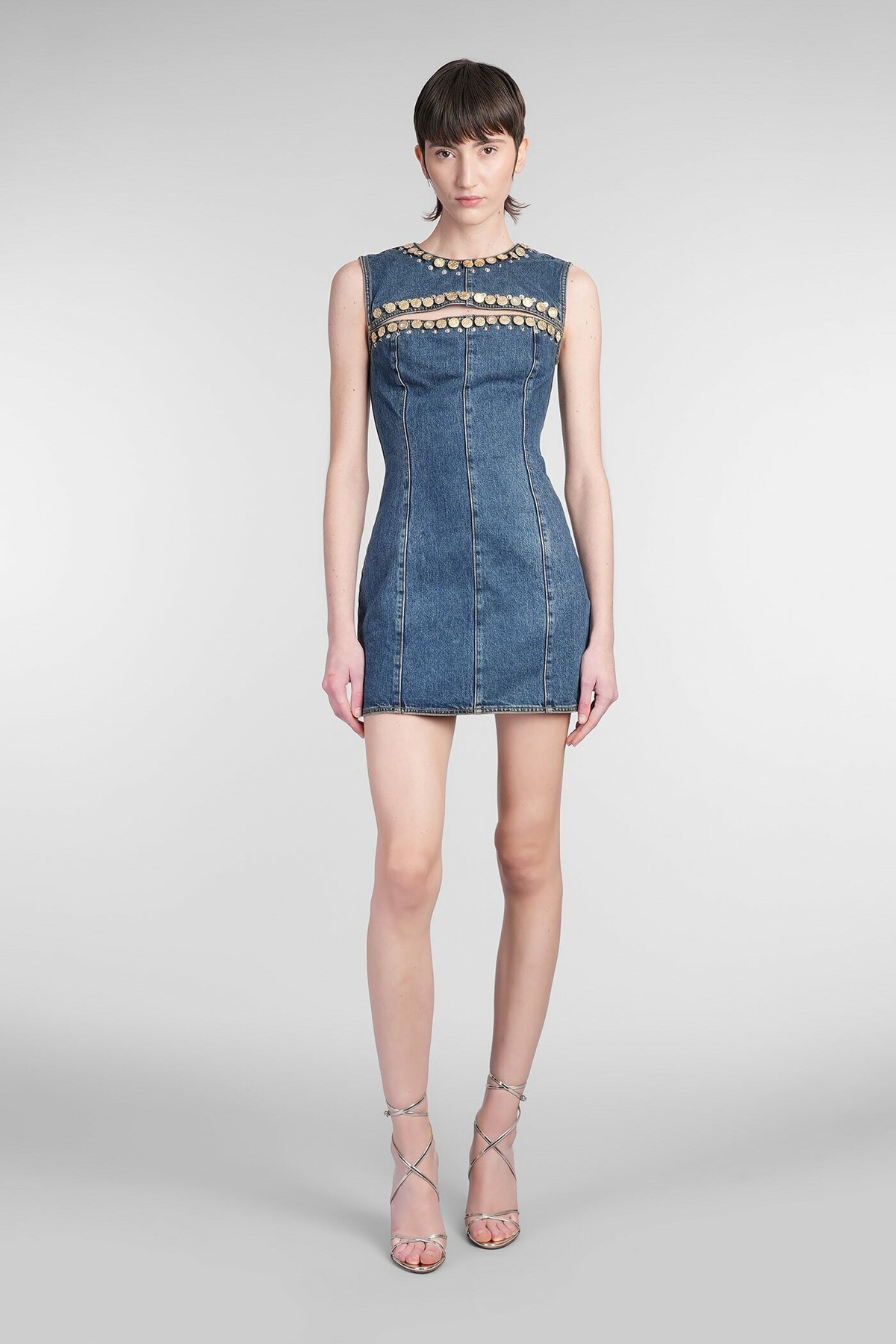 AREA Dress Woman In Blue Denim AREA