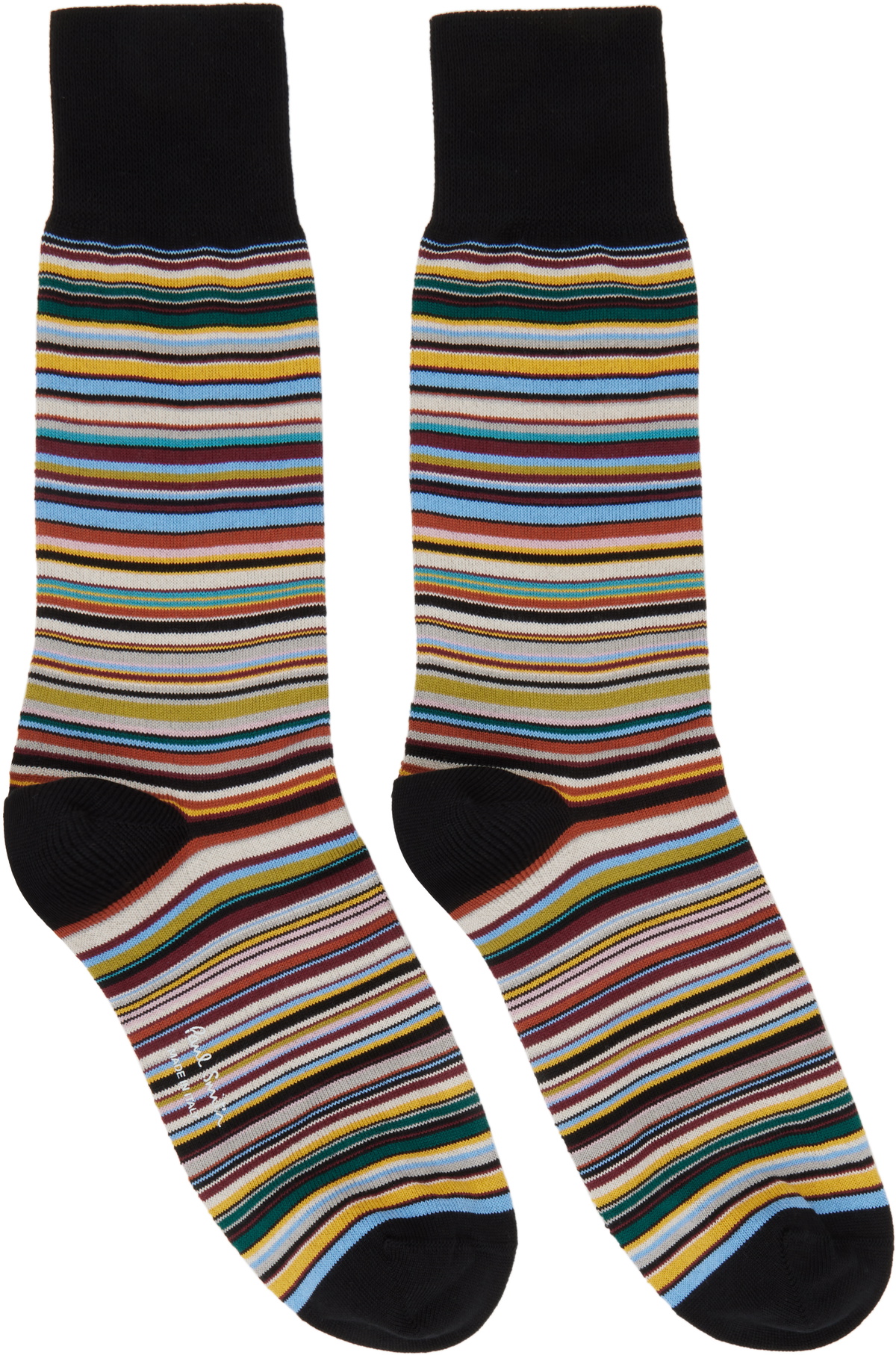 Paul Smith Two-Pack Gray & Black Signature Stripe Socks Paul Smith