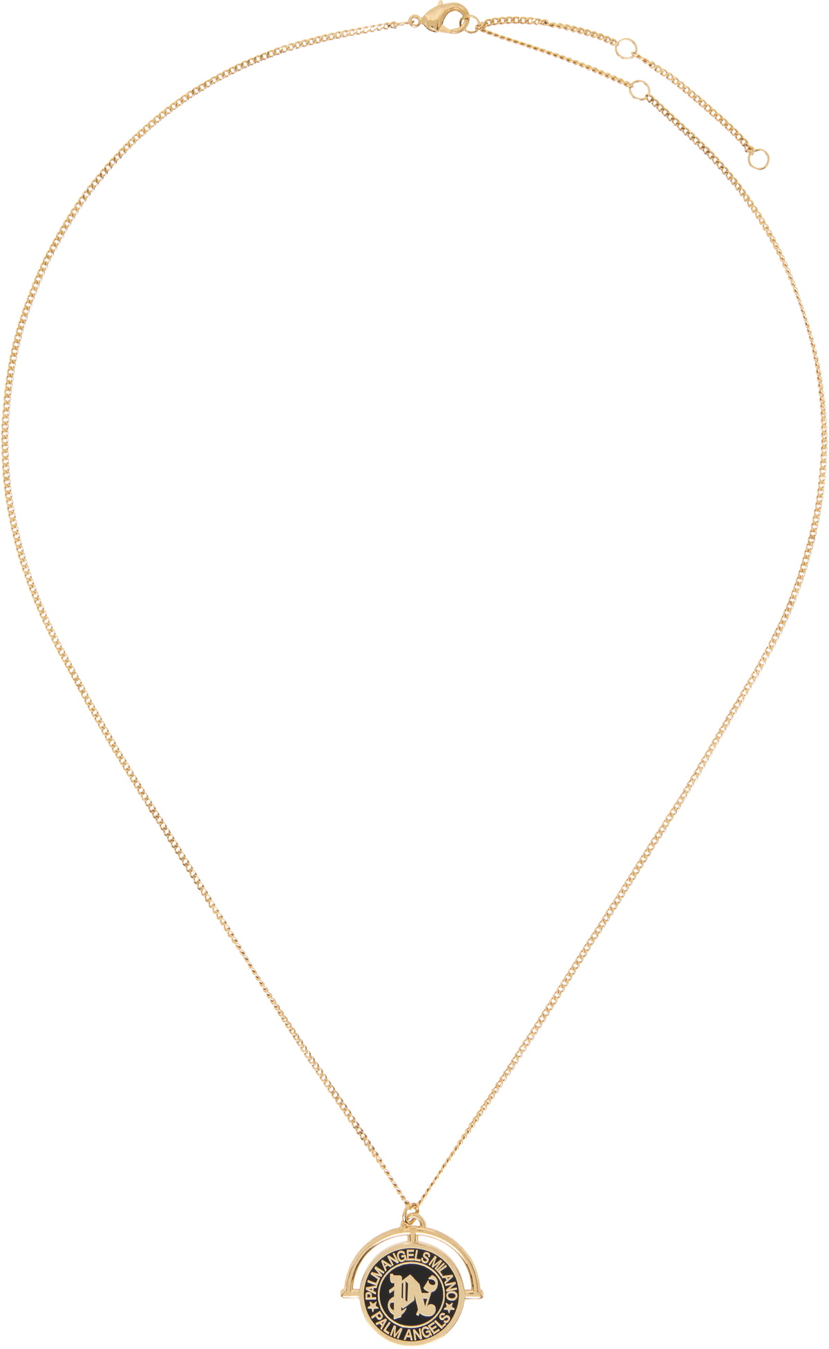Palm Angels Gold Monogram Emblem Necklace Palm Angels