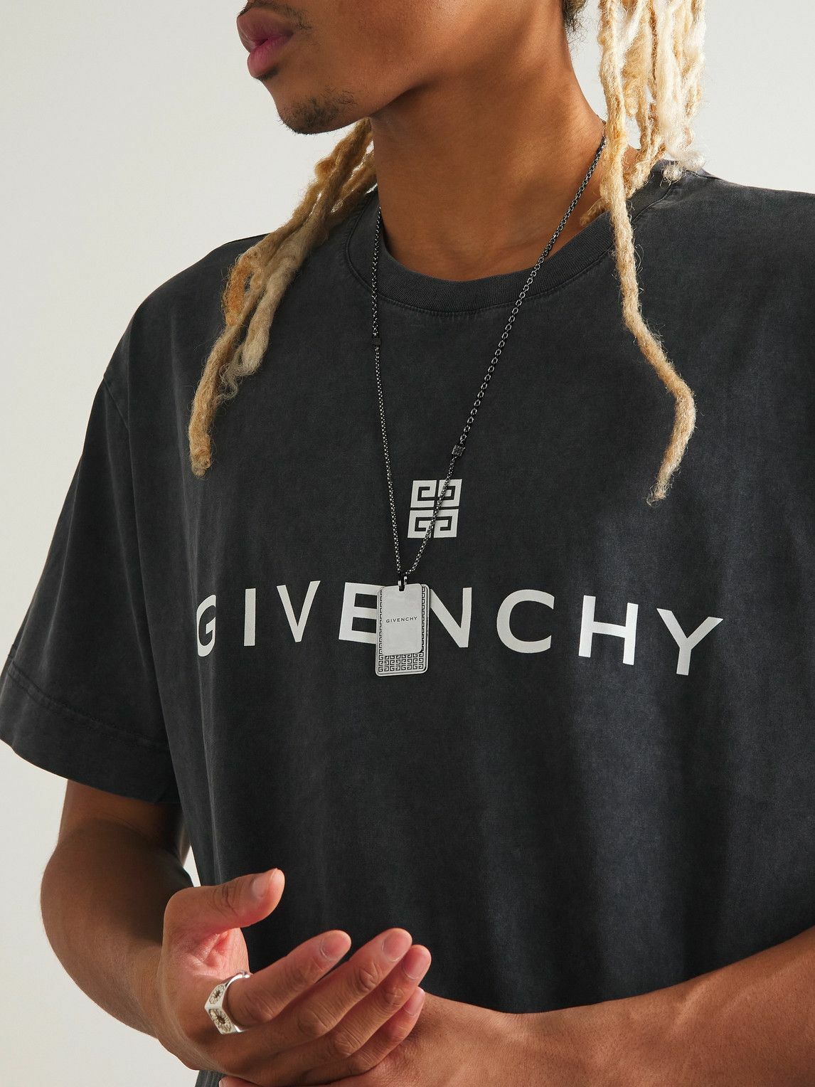 Givenchy - Logo-Engraved Silver-Tone Necklace Givenchy