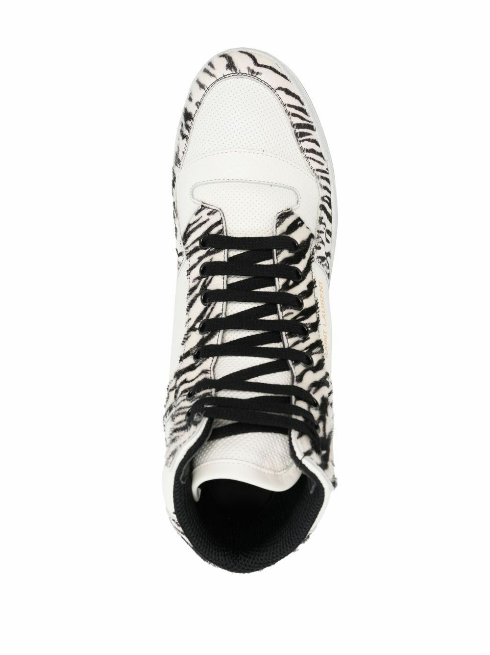 Saint Laurent White Zebra Print High-Top Sneakers Saint Laurent