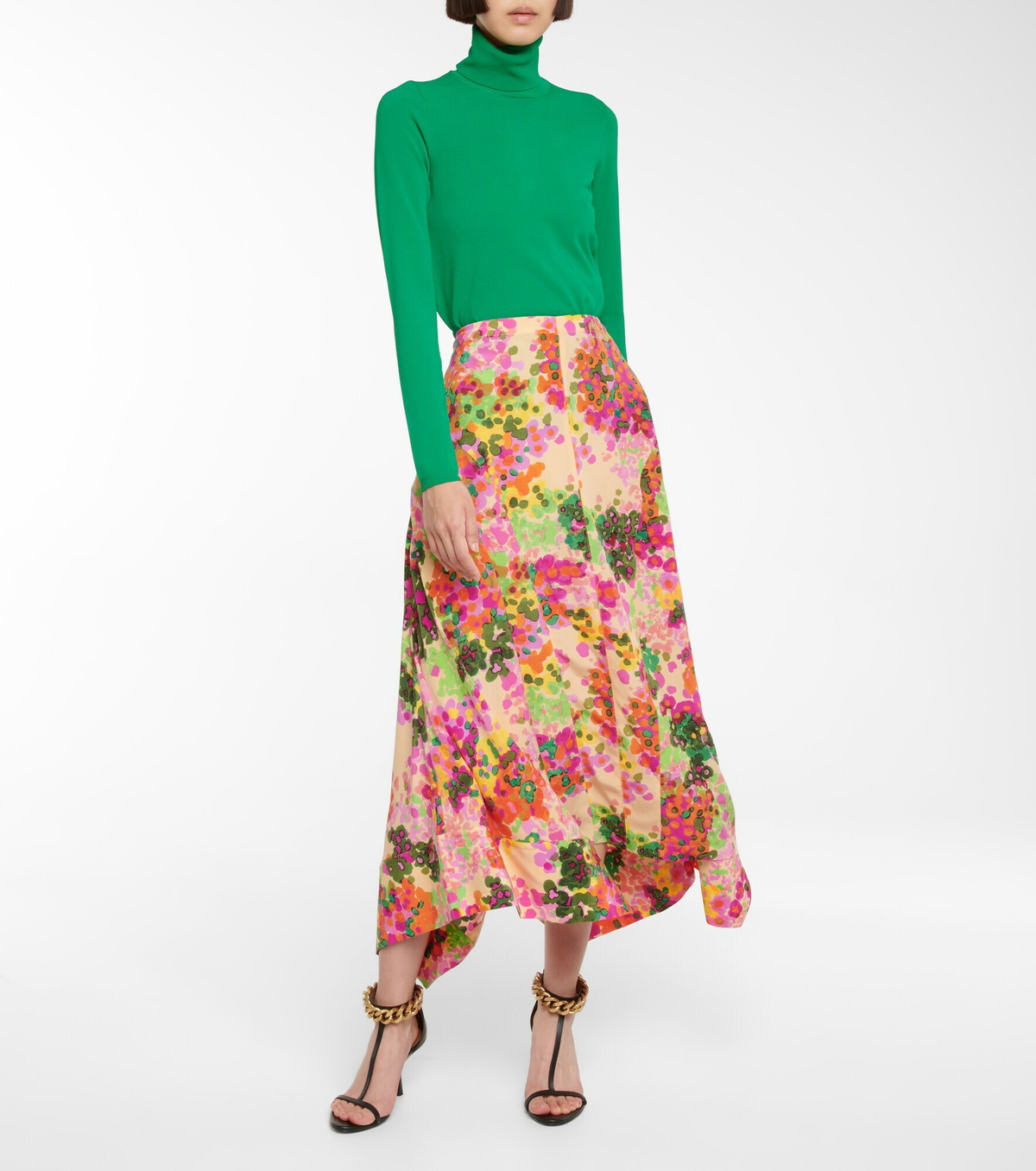 Stella McCartney - Naya floral silk midi skirt Stella McCartney
