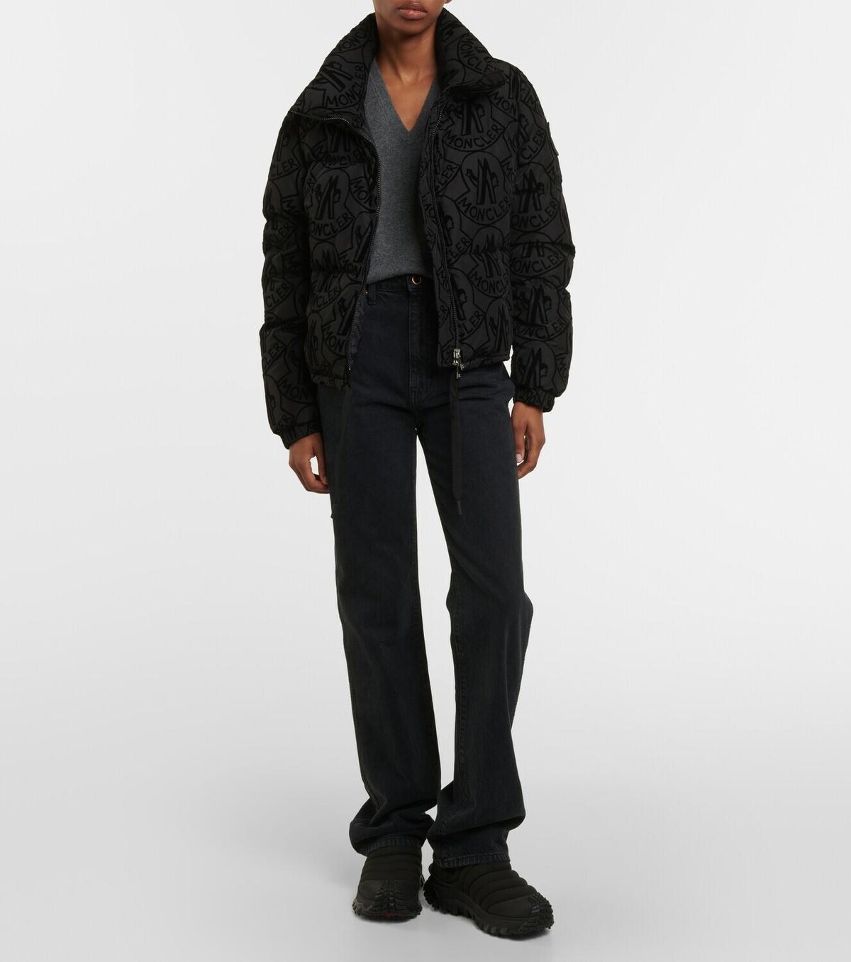 Moncler Merle logo printed down jacket Moncler