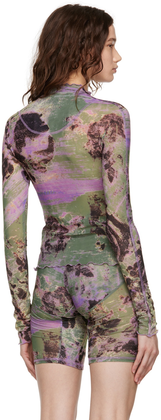 KNWLS Green & Purple Halcyon Blouse KNWLS