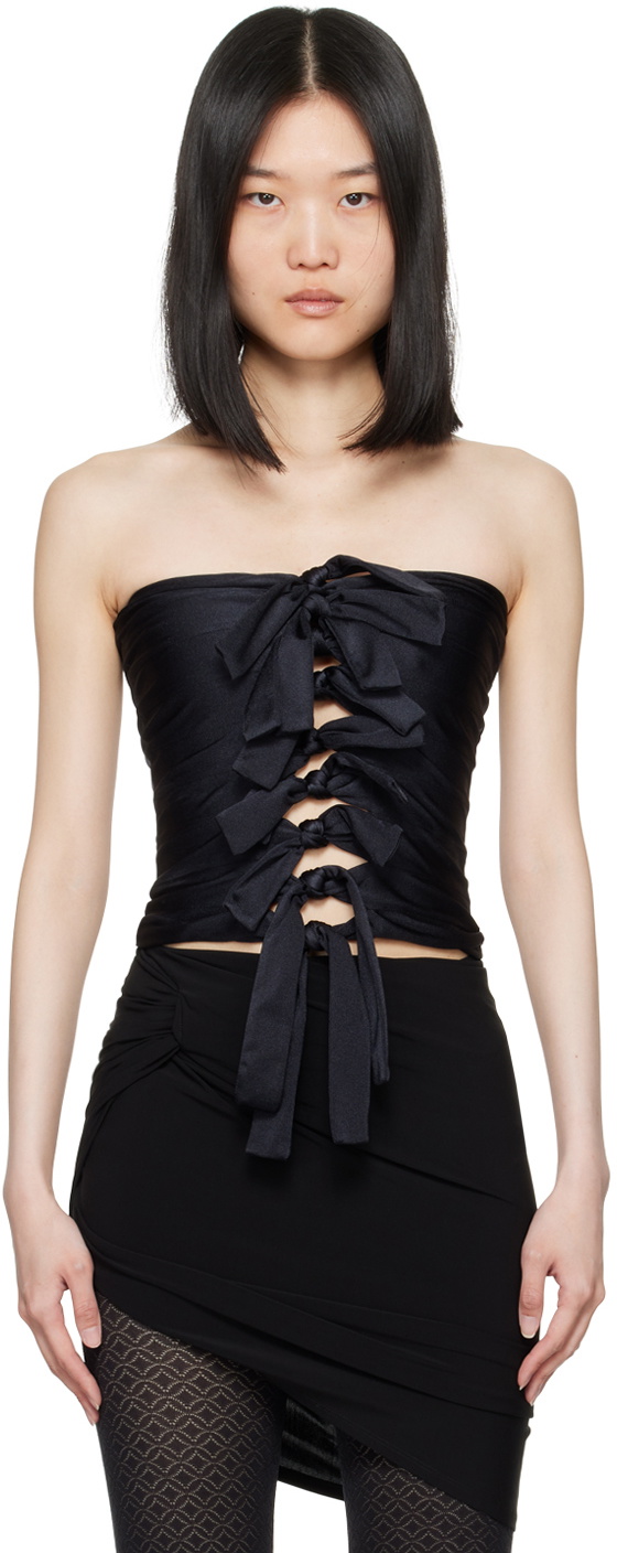 Coperni Black Knotted Gala Tube Top Coperni