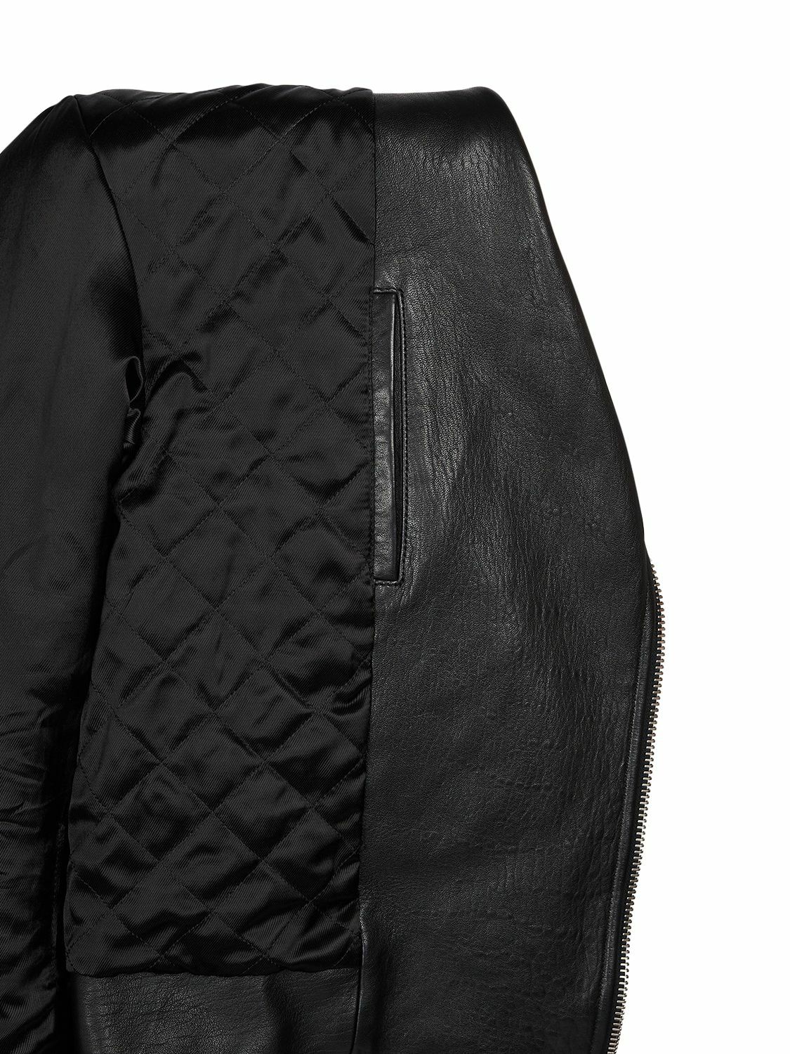 SAINT LAURENT - Belted Leather Zip-up Jacket Saint Laurent