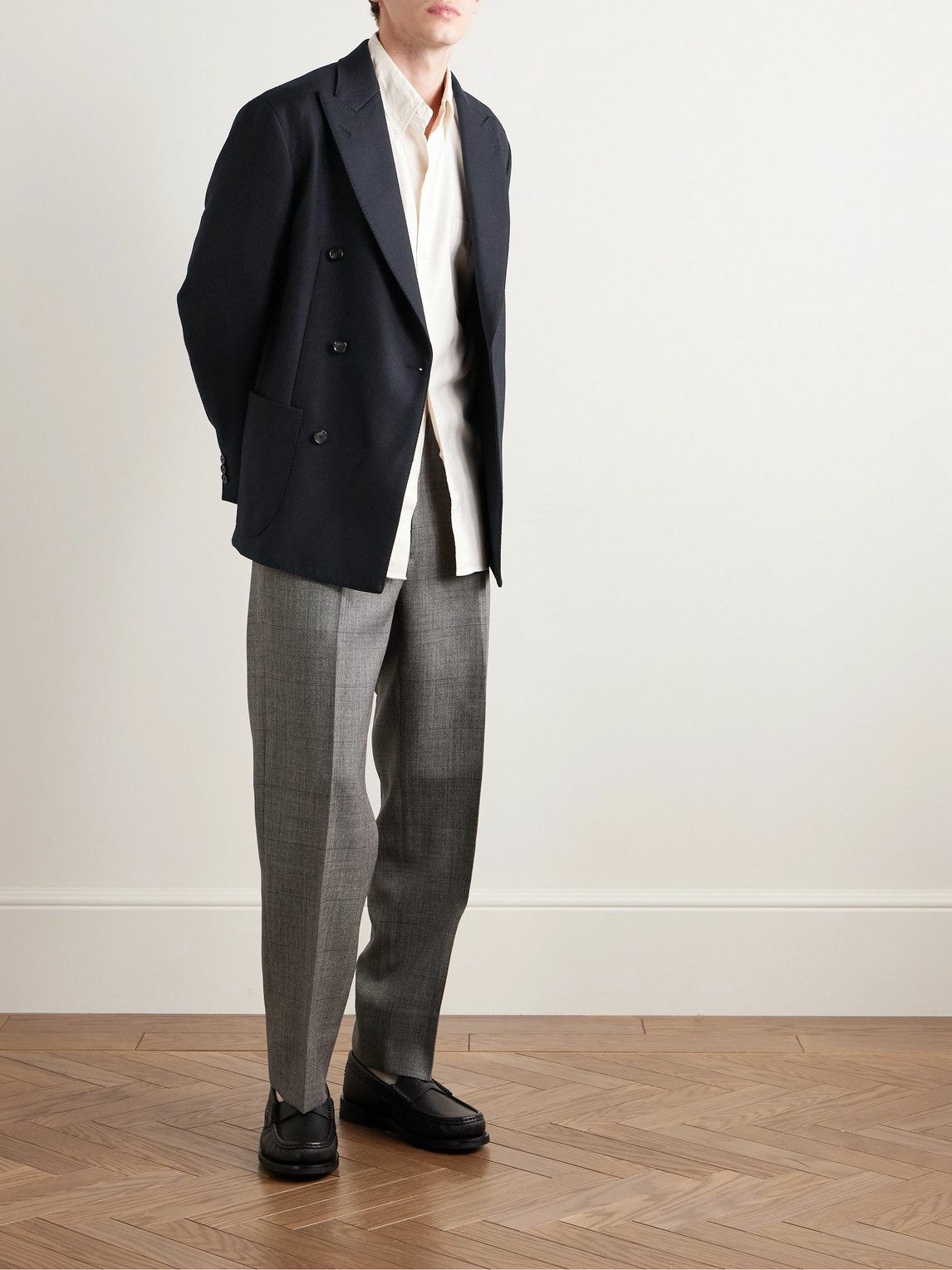 Kaptain Sunshine - Double-Breasted Wool-Twill Suit Jacket - Blue ...