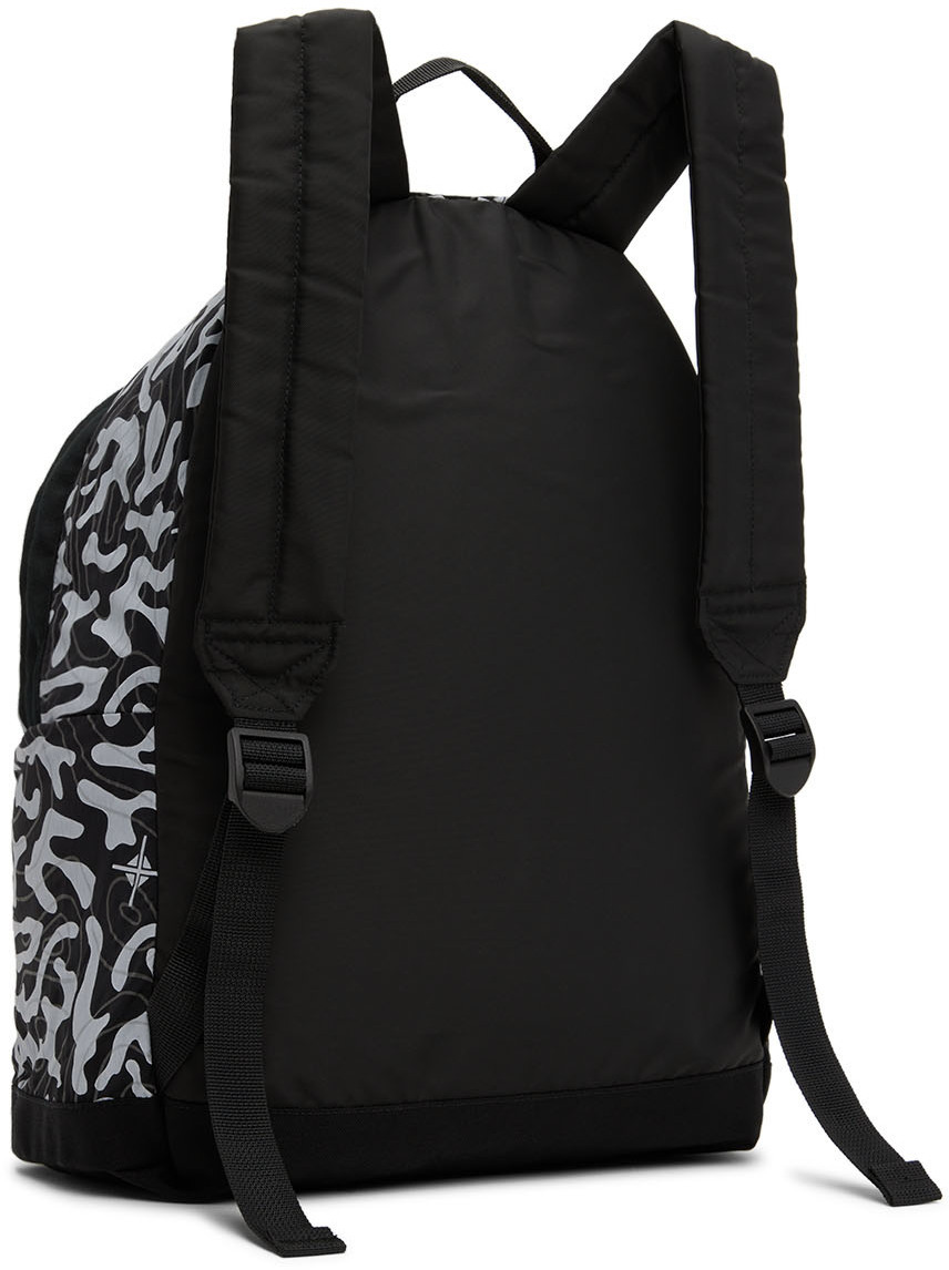 Stone Island Junior Kids Black Reflective Backpack Stone Island Junior