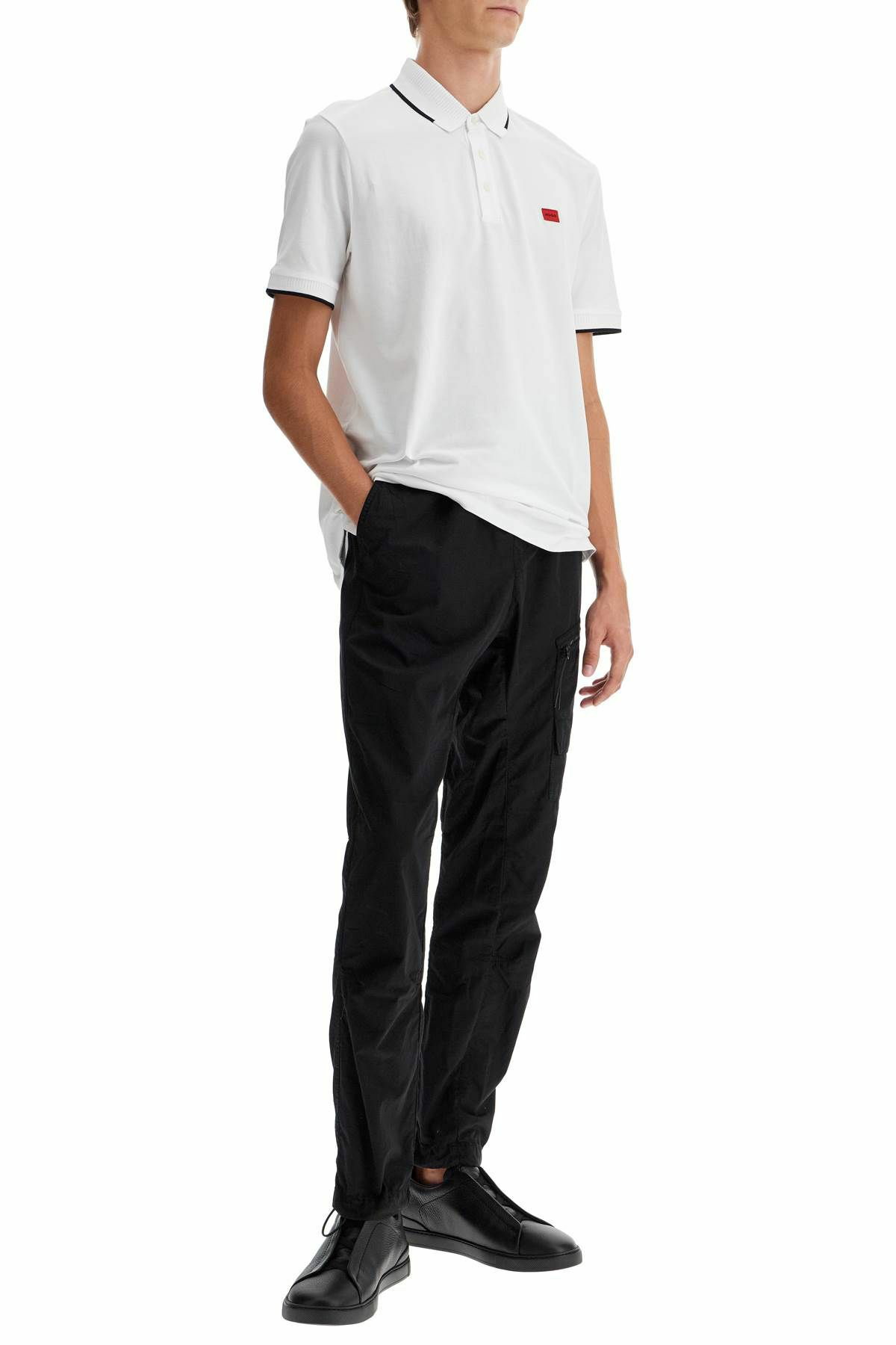 HUGO polo shirt with contrasting finishing details White Hugo Boss