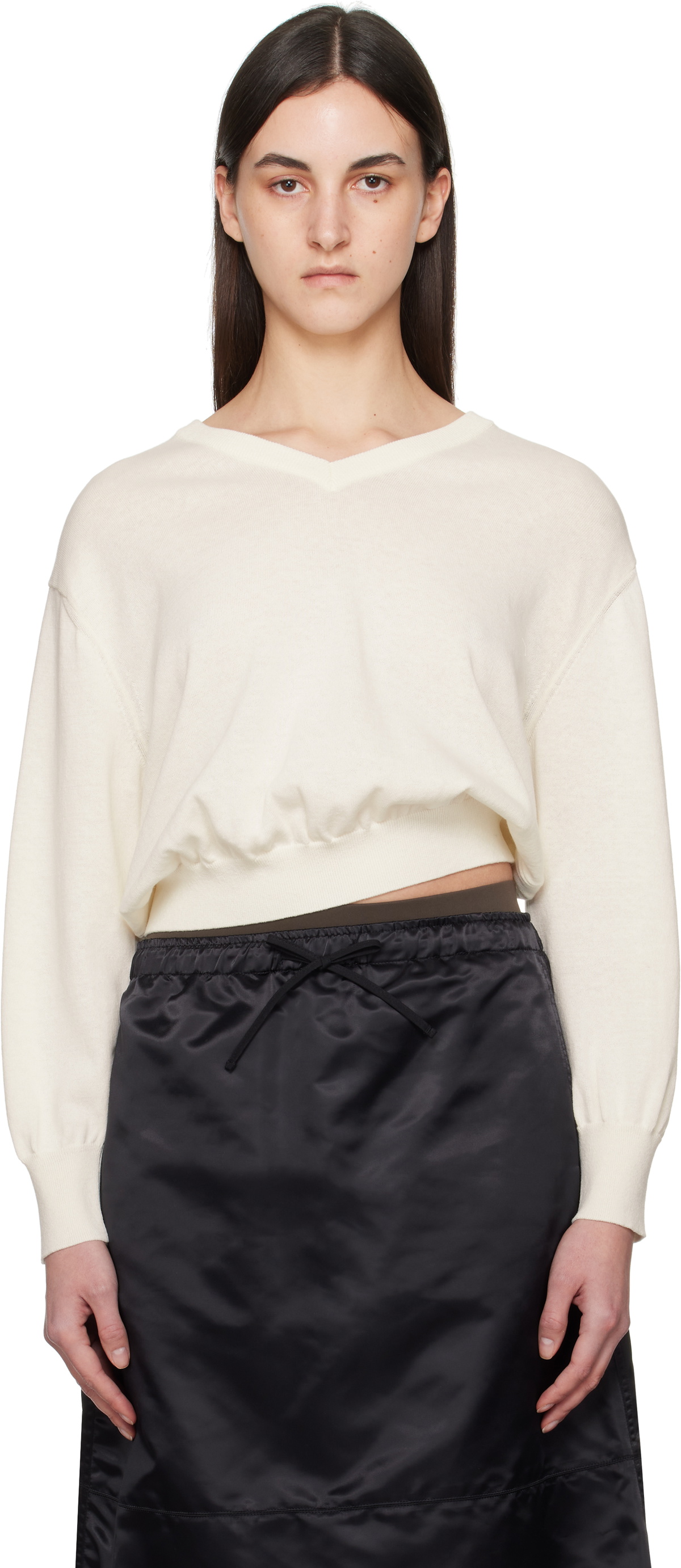 Nothing Written Off-White Pipley V-Neck Sweater
