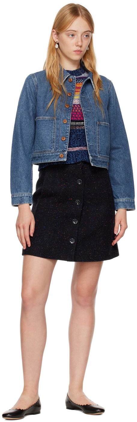 Chloé Blue Cropped Denim Jacket Chloe