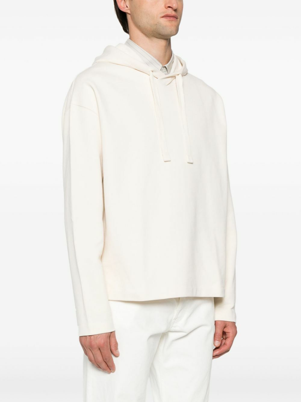 LEMAIRE White Drawstring Cotton Hoodie Lemaire