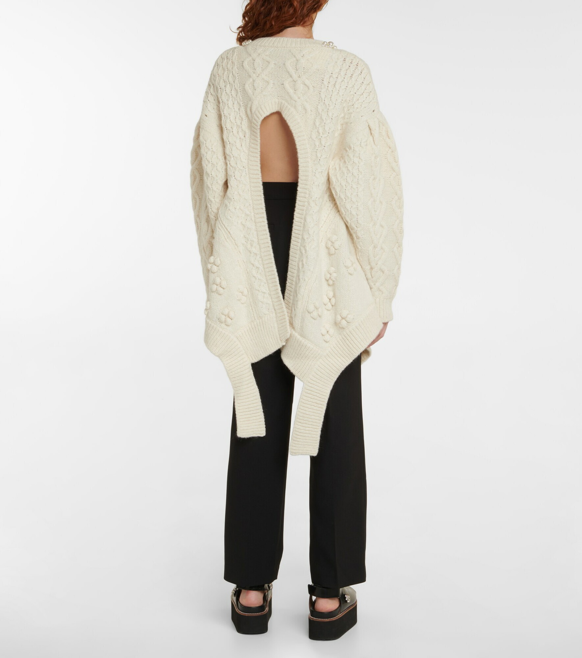 Simone Rocha - Embellished cable-knit sweater Simone Rocha