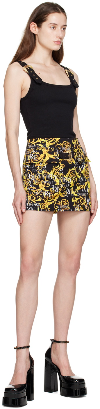 Versace Jeans Couture Black Cady Miniskirt Versace