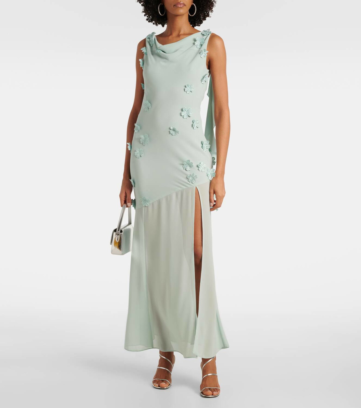 Rotate Floral-appliqué ruffled gown ROTATE Birger Christensen