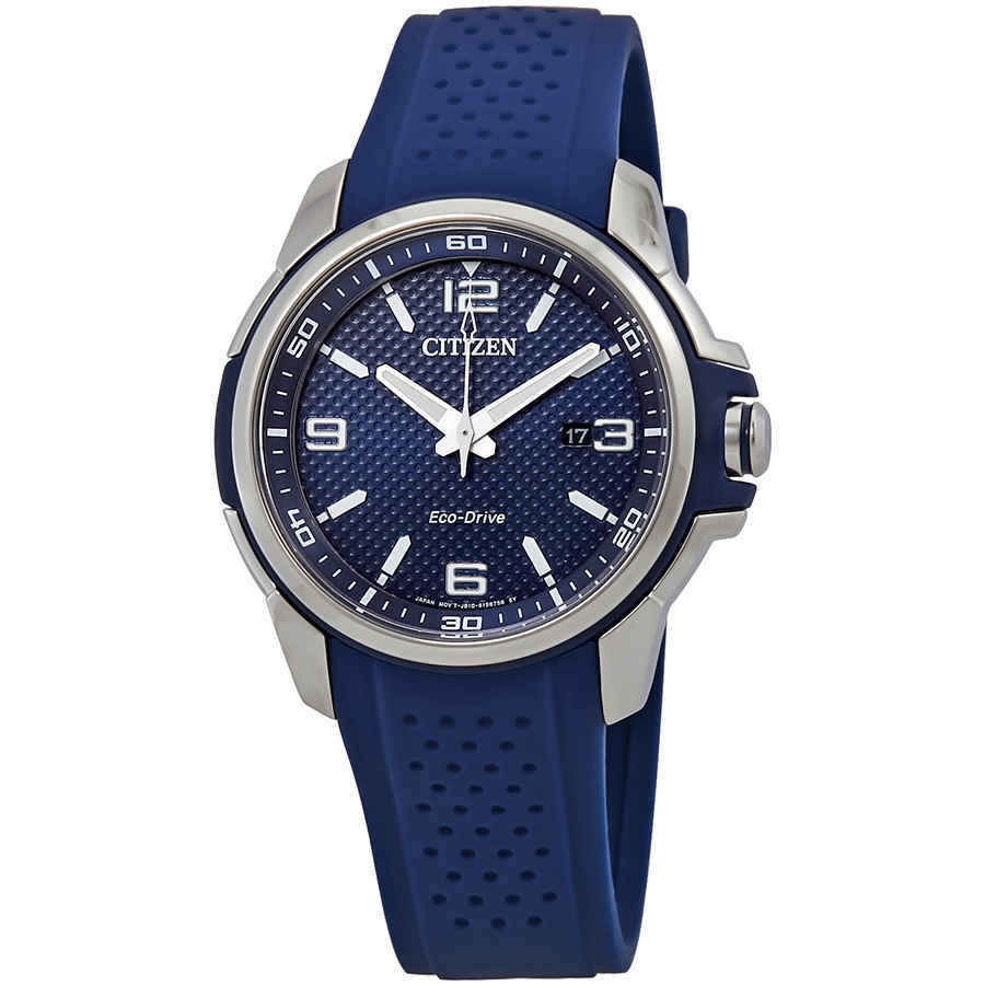 Citizen AR Blue Dial Blue Polyurethane Eco-Drive Mens Watch AW1158-05L ...