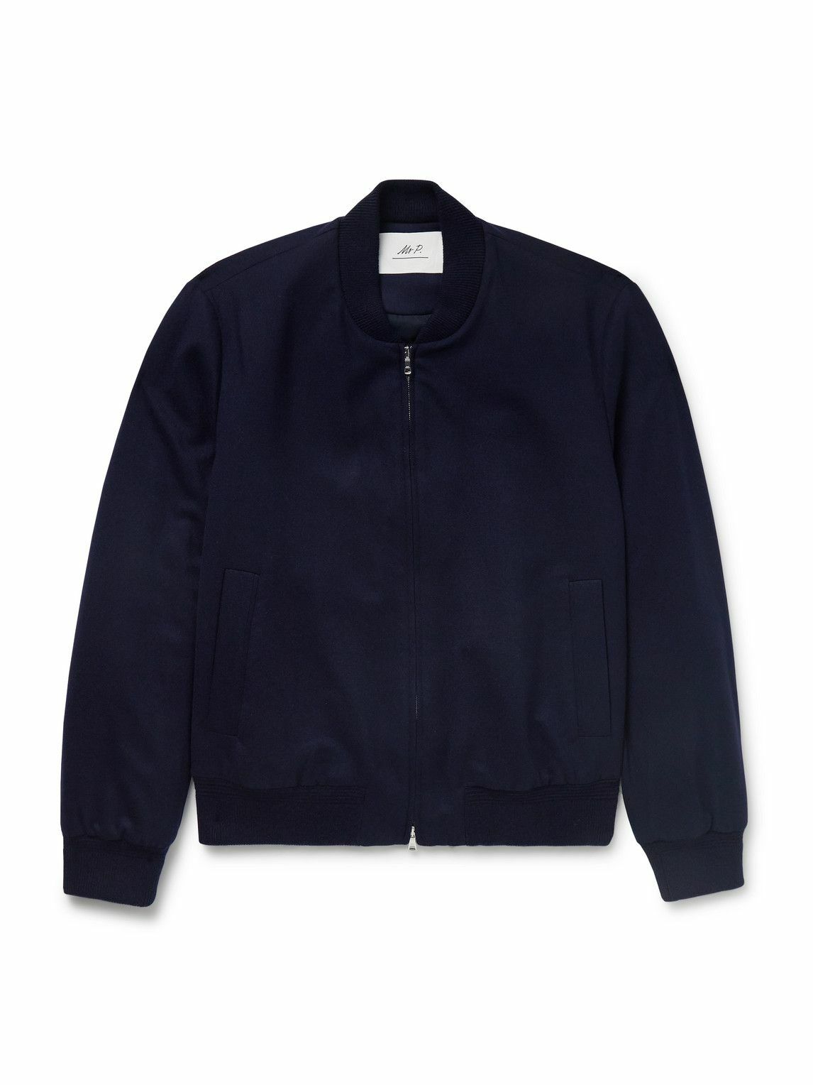 Mr P. - Padded Cashmere-Blend Bomber Jacket - Blue Mr P.