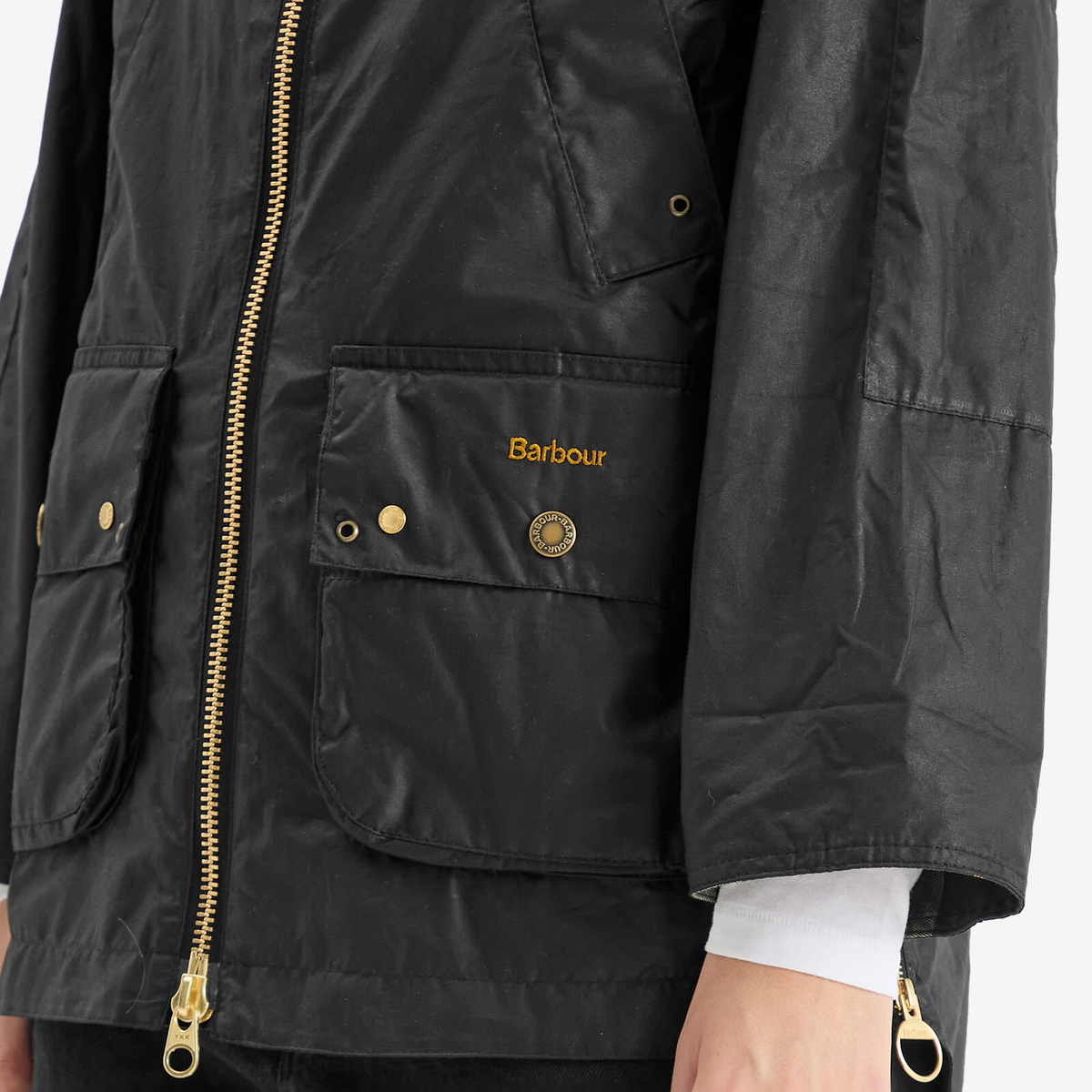 Barbour Women's Raelynn Wax Jacket in Black/Ancient Tartan Barbour