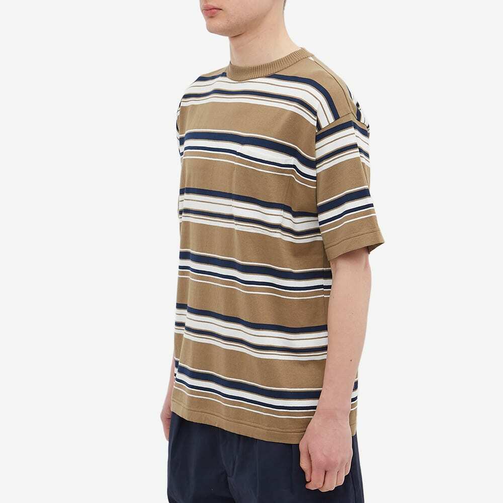 Flagstuff Men's Original Stripe Knit T-Shirt in Brown Flagstuff