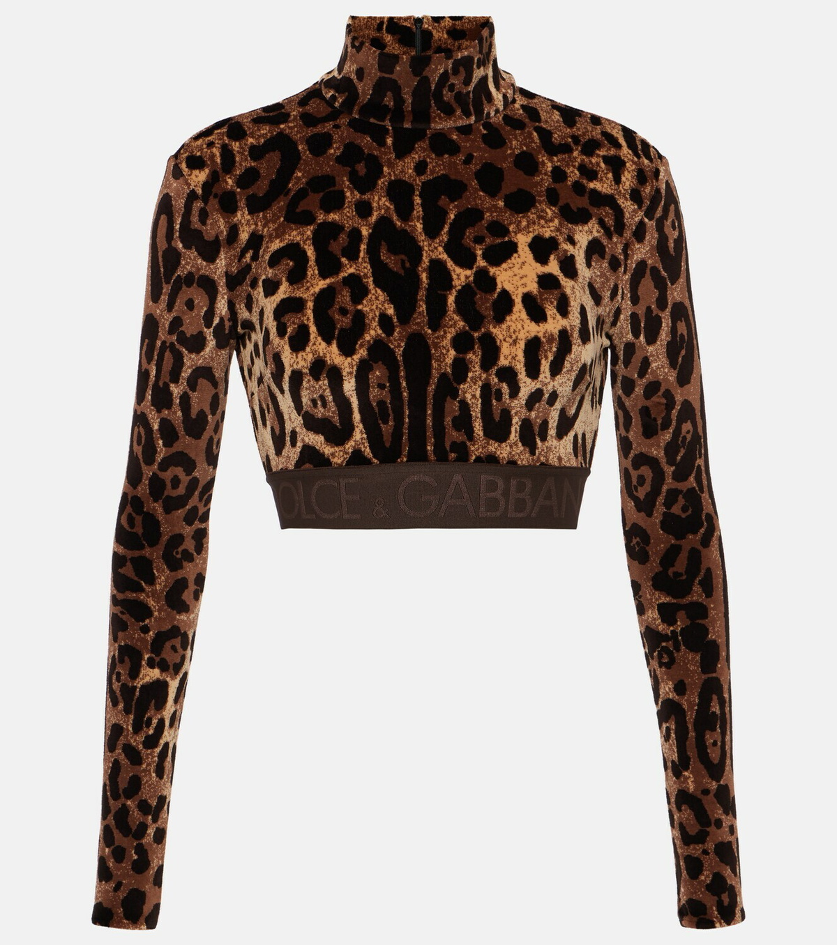Dolce&Gabbana Jacquard leopard-print cropped top Dolce & Gabbana