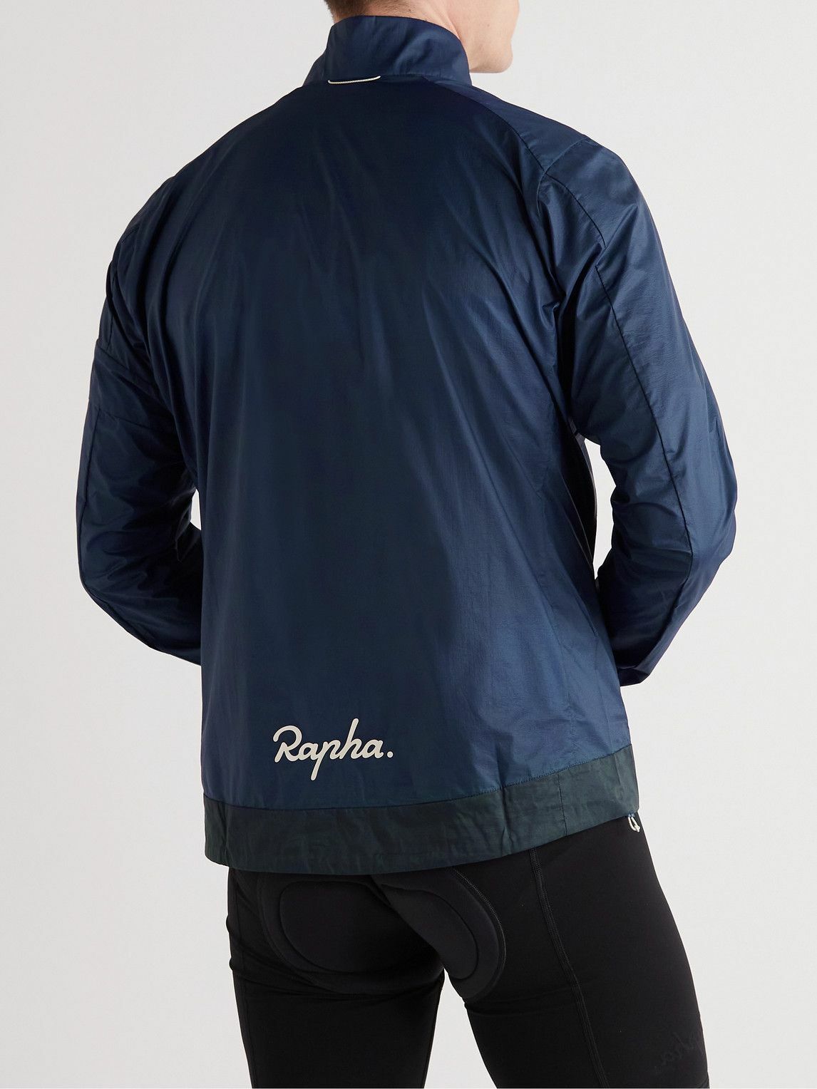Rapha - Explore Packable Logo-Print Shell Cycling Jacket - Blue Rapha