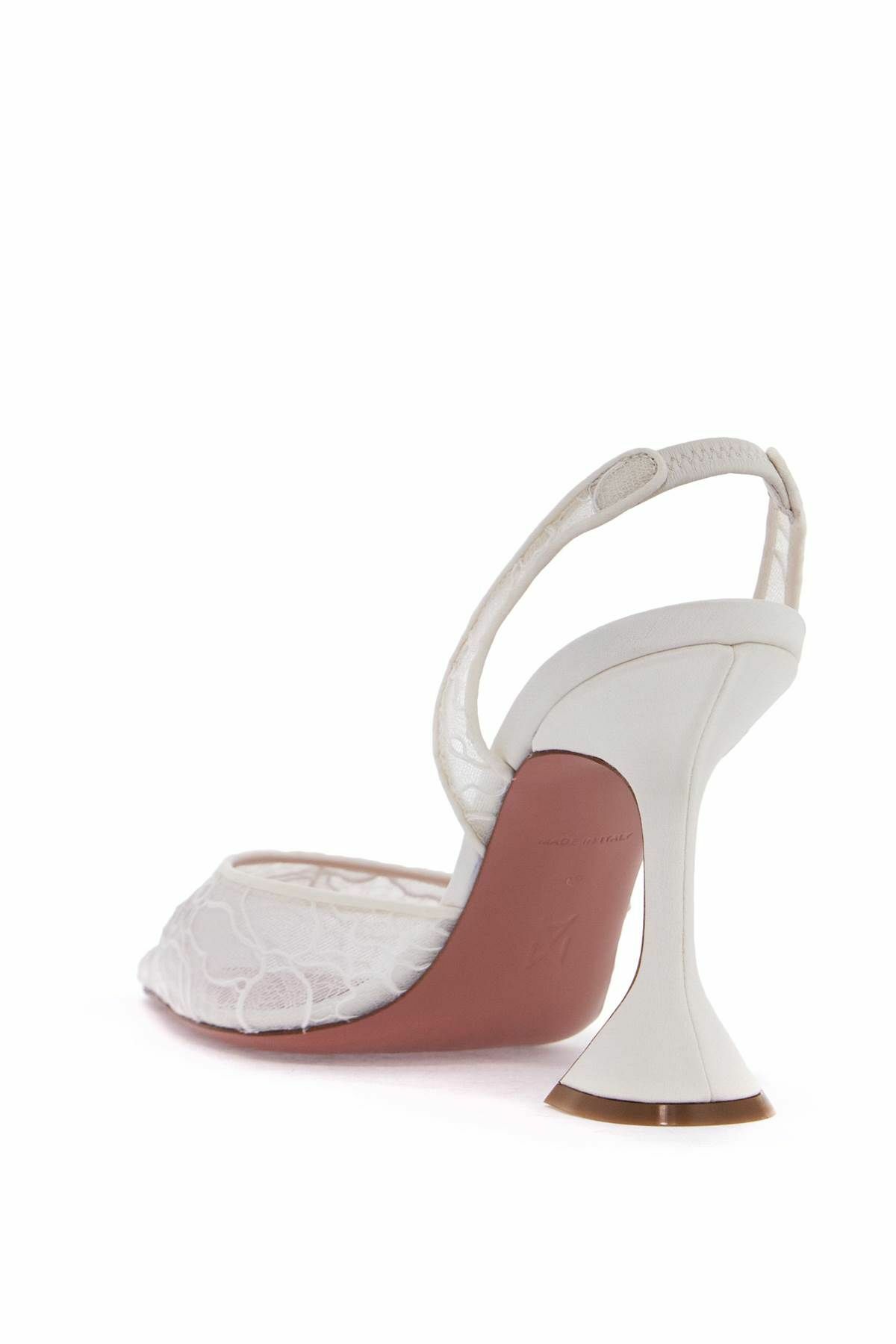 AMINA MUADDI lace slingback holli dã White Amina Muaddi