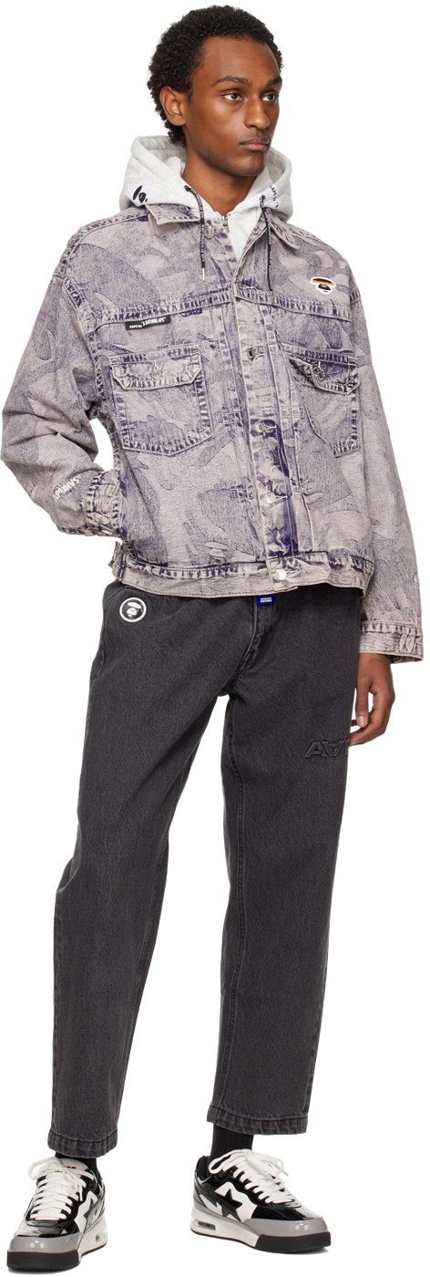 AAPE by A Bathing Ape Purple Lightweight Denim Jacket AAPE by A Bathing Ape