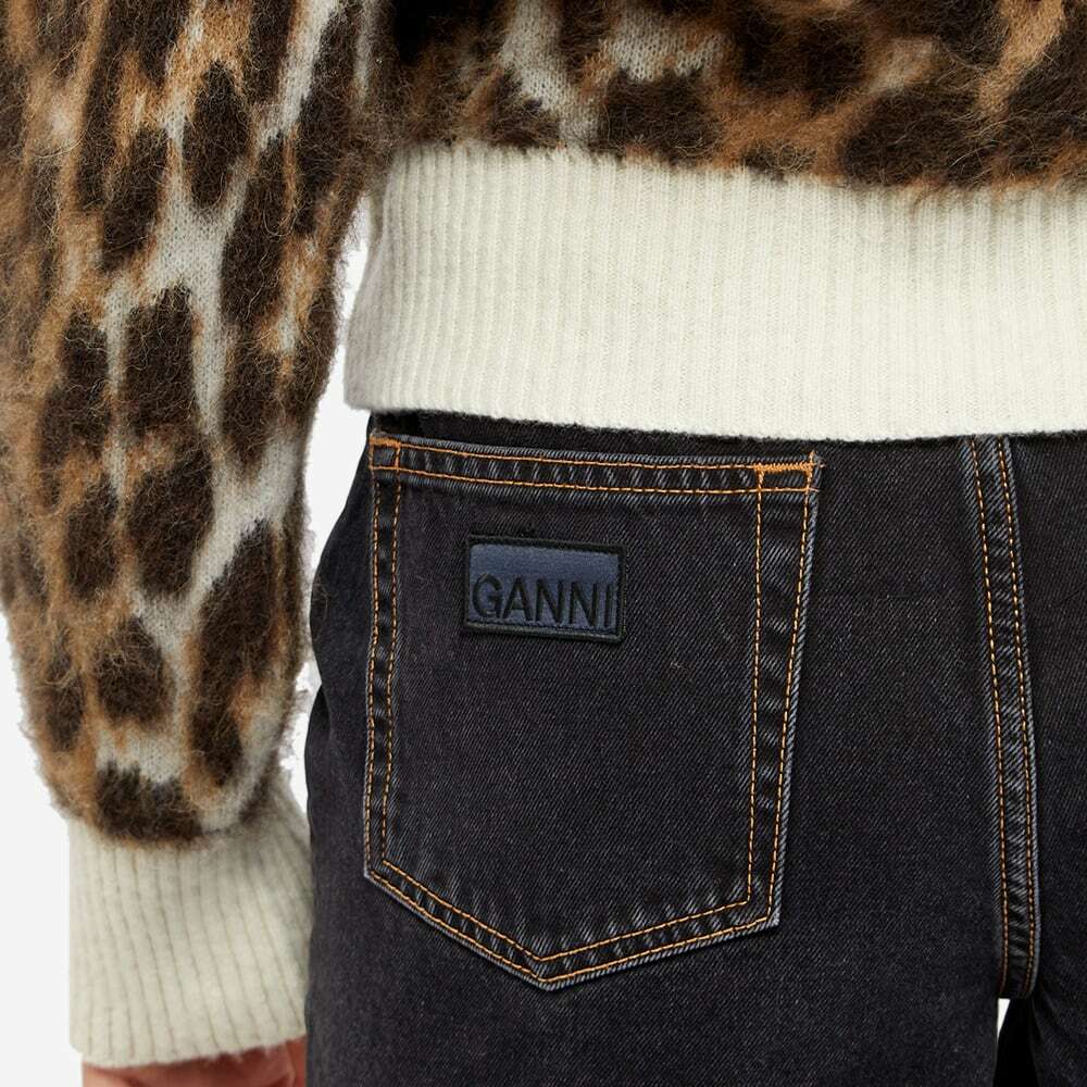 GANNI Women's Rigid Denim Angi Wide Leg Jean in Washed Black GANNI