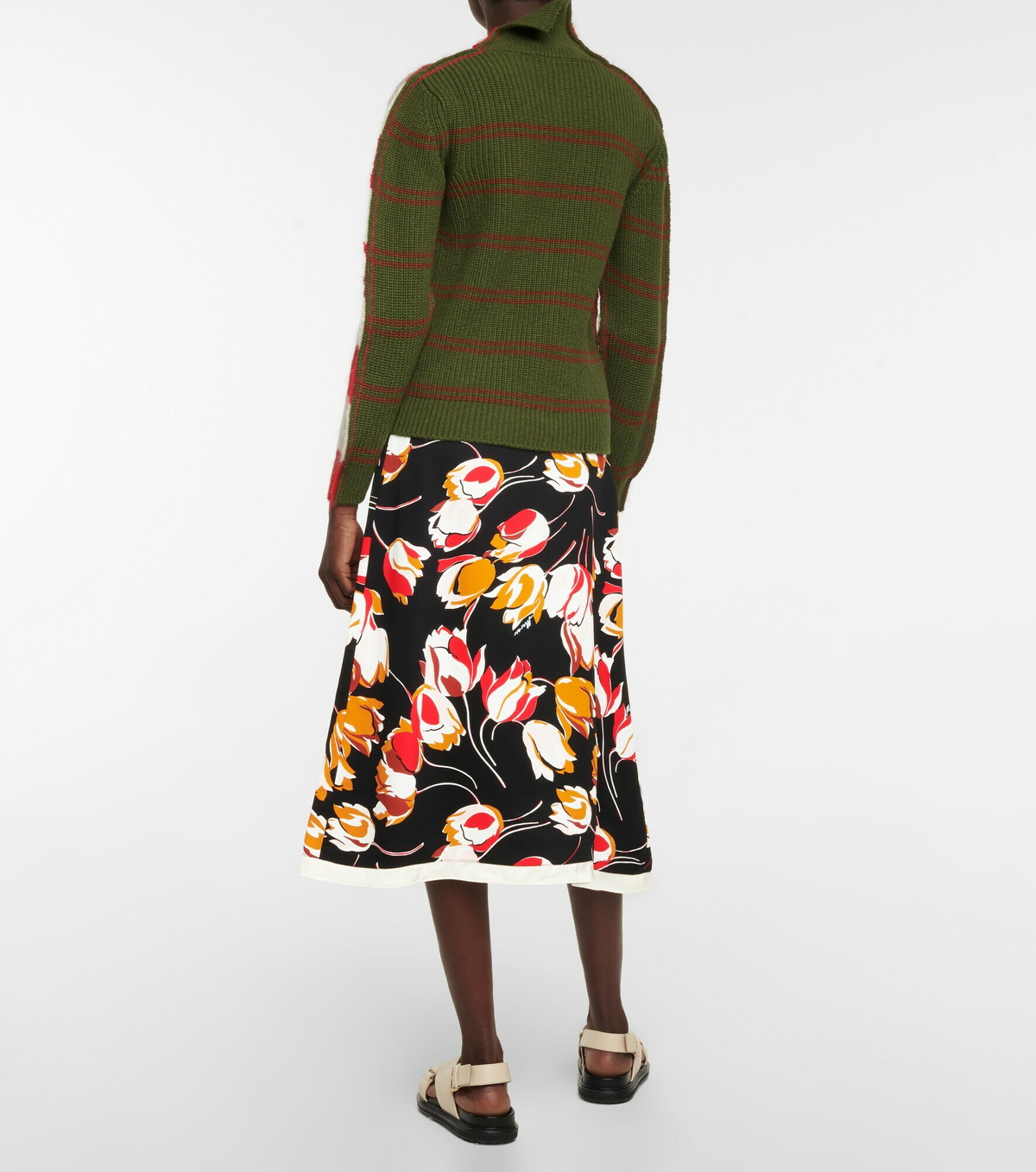 Marni - Striped wool and mohair-blend sweater Marni