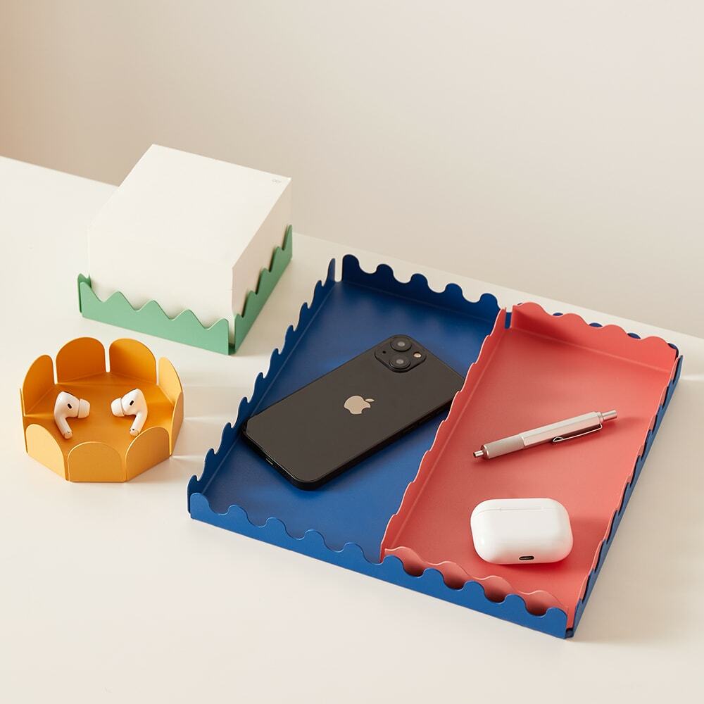 Areaware Scape Tray Set in Blue/Green/Pink/Yellow Areaware