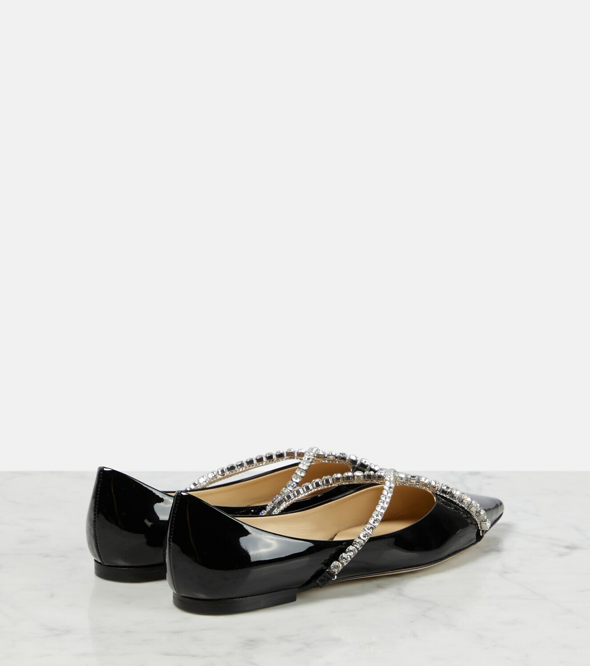 Jimmy Choo Genevi embellished leather ballet flats Jimmy Choo