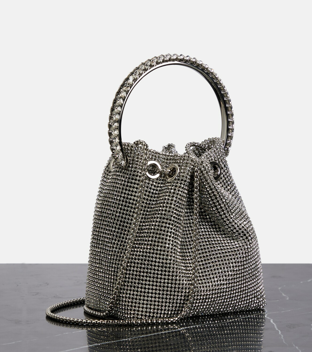 Jimmy Choo - Bon Bon crystal-embellished bucket bag Jimmy Choo